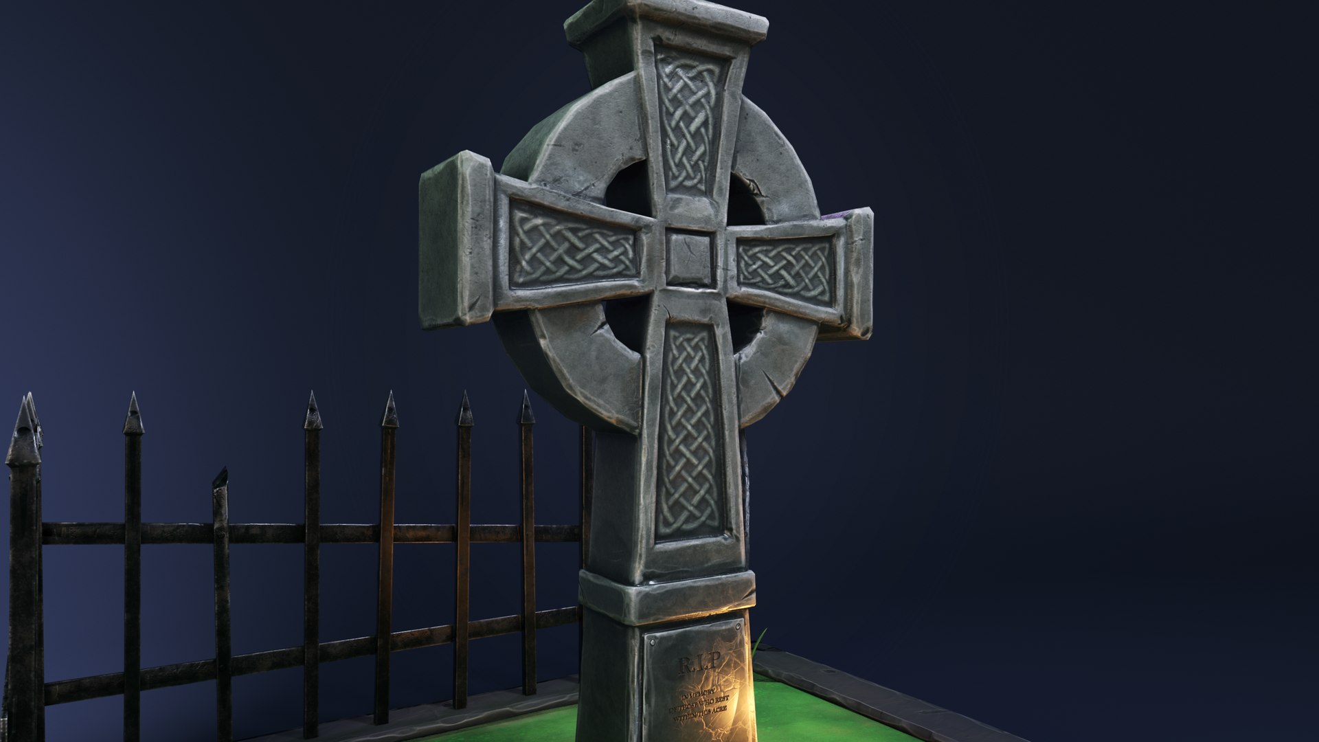 Stylized gravestone celtic cross 3D model - TurboSquid 1576279