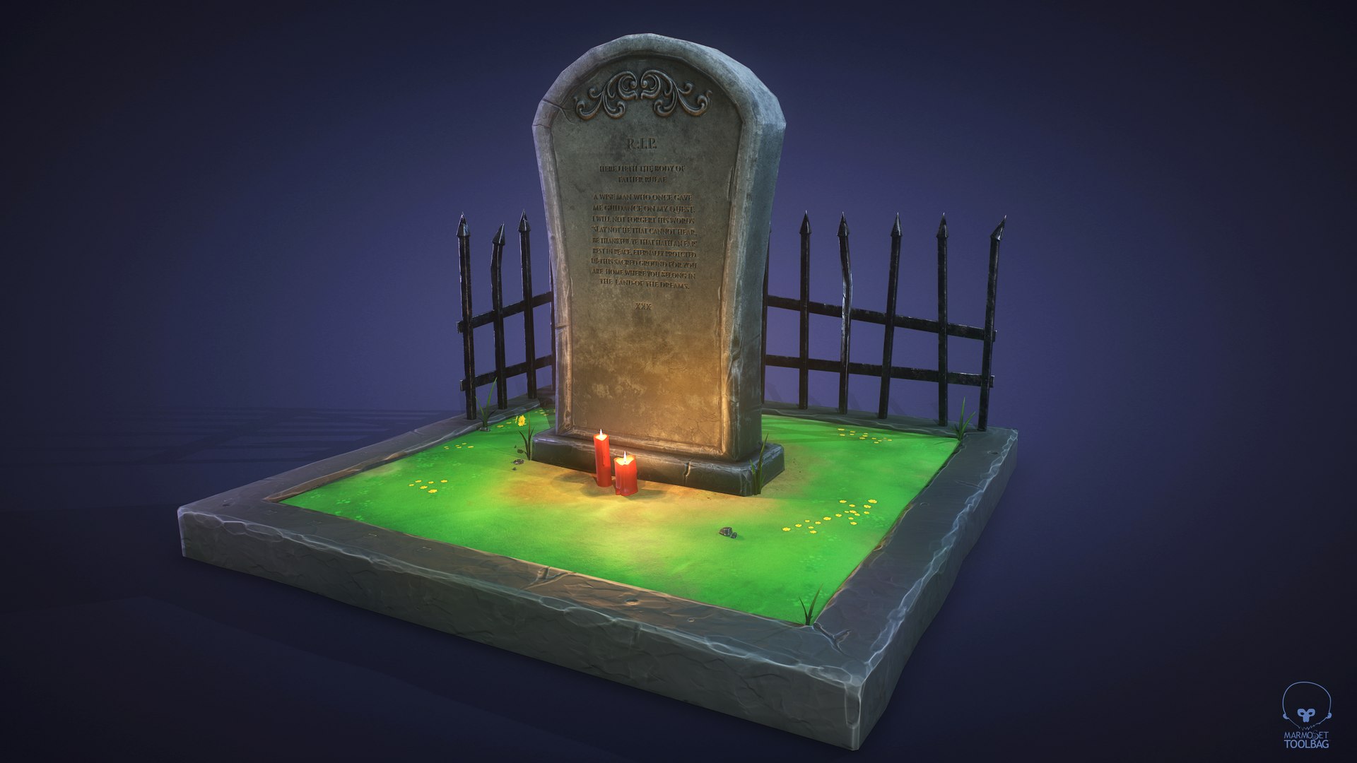 Stylized gravestone celtic cross 3D model - TurboSquid 1576279