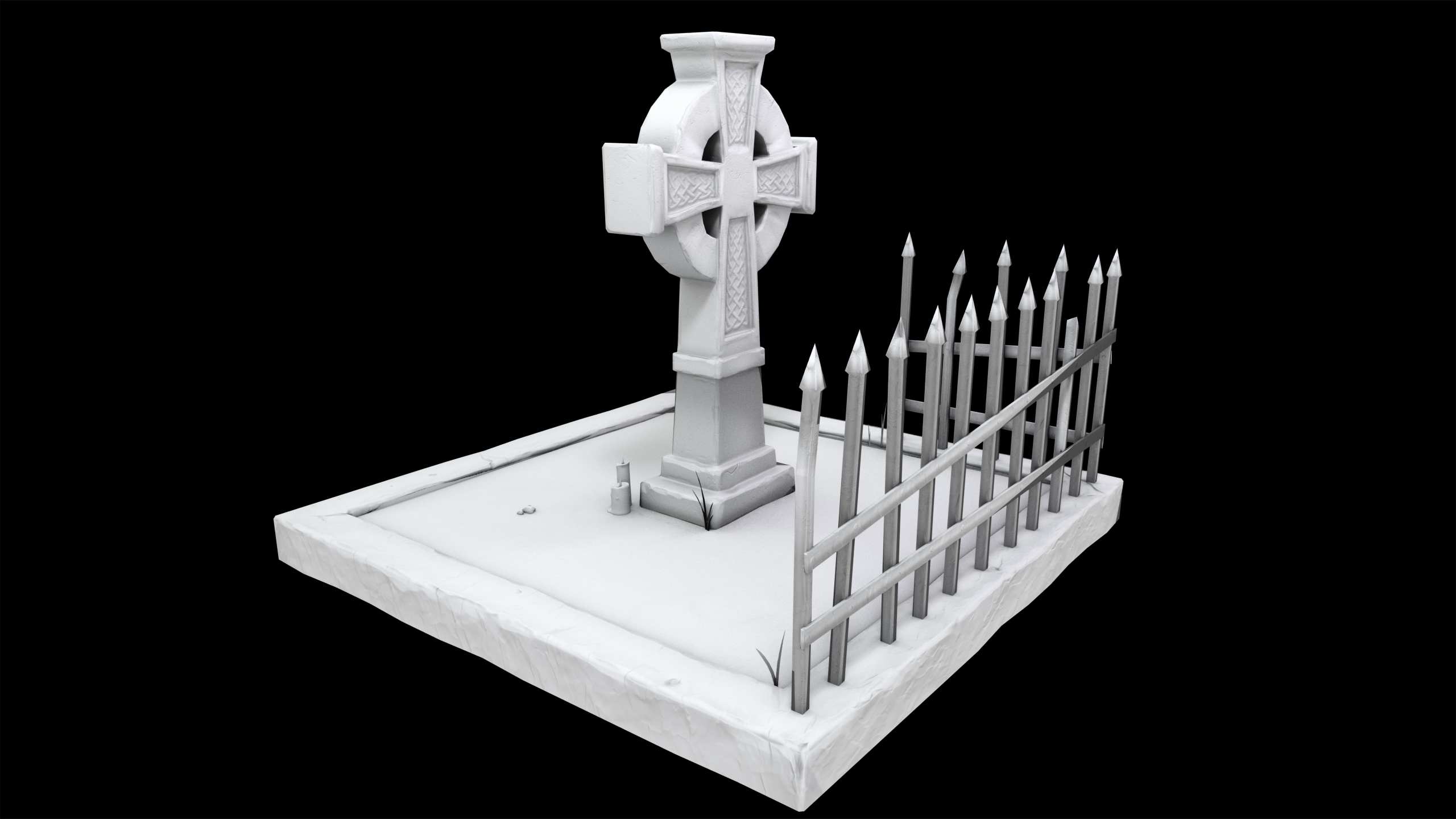 modelo 3d Lápida estilizada Cruz celta - TurboSquid 1576279