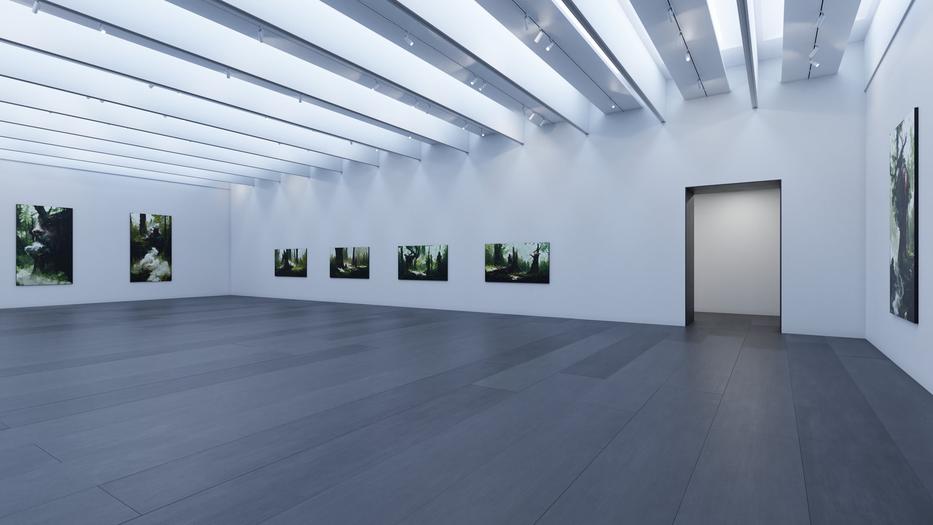 Art Museum Gallery Interior 30 3D Model - TurboSquid 1891105