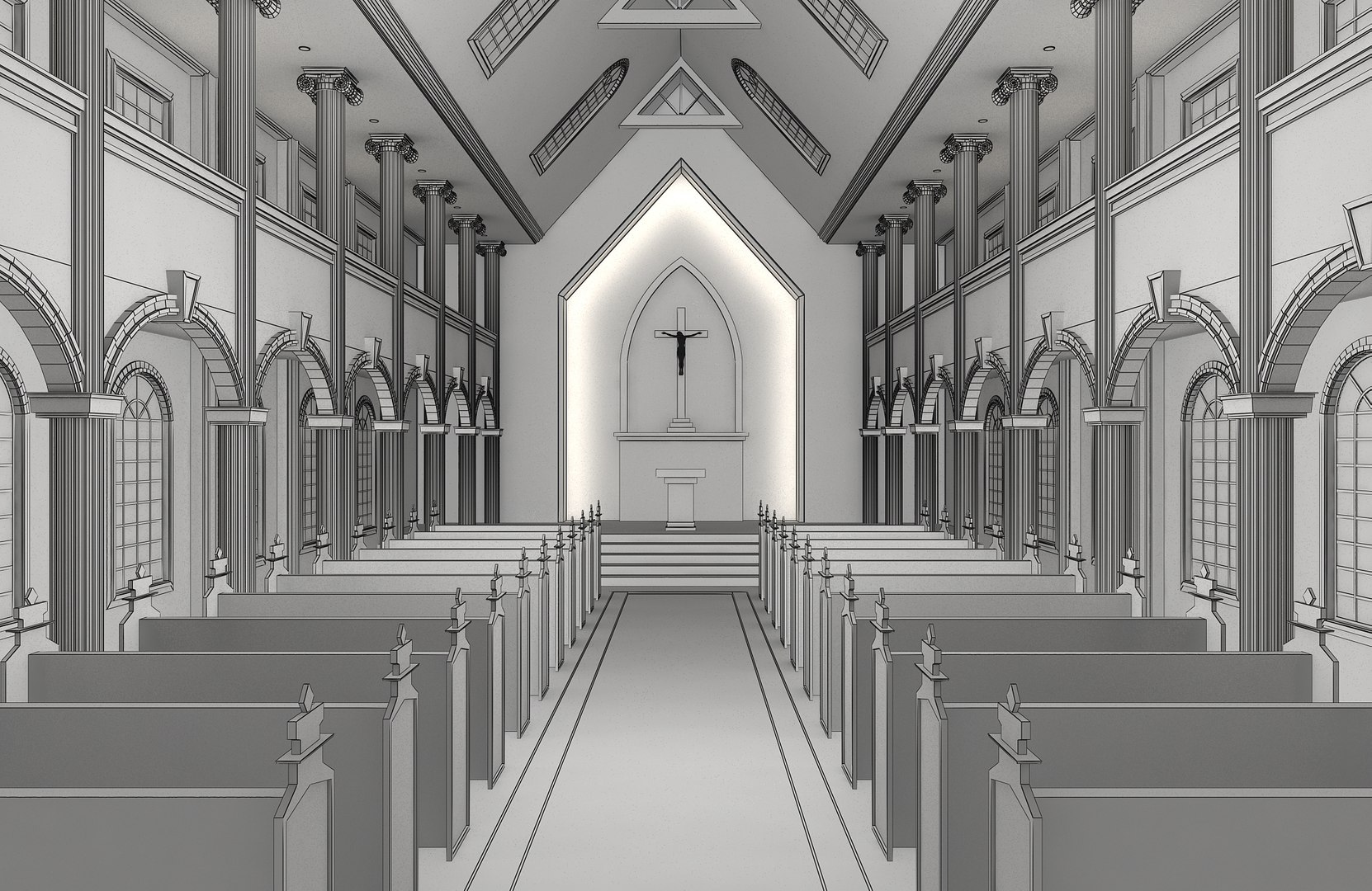 Church Interior 05 3D Model - TurboSquid 1969301