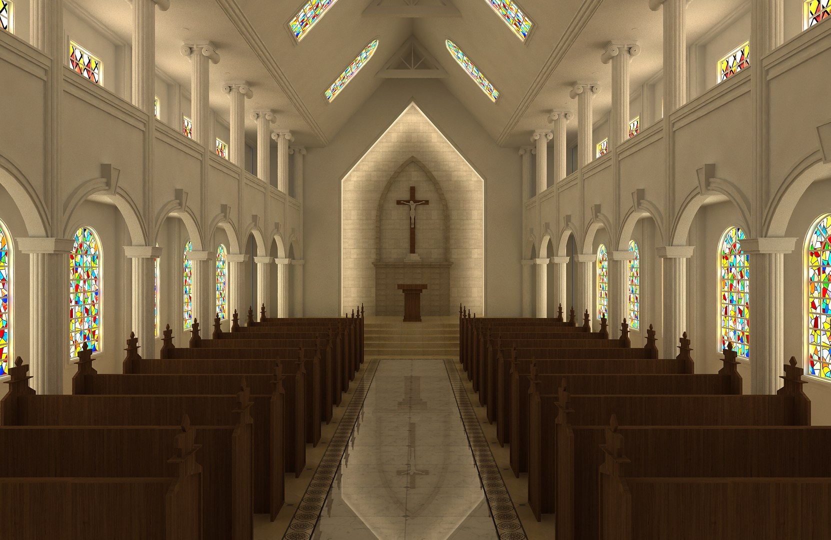Church Interior 05 3D Model - TurboSquid 1969301
