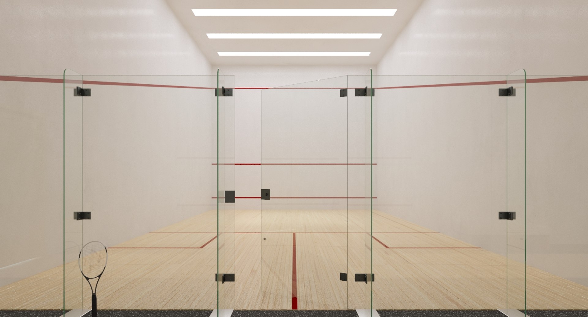 3d Model Interior Scene Squash Court