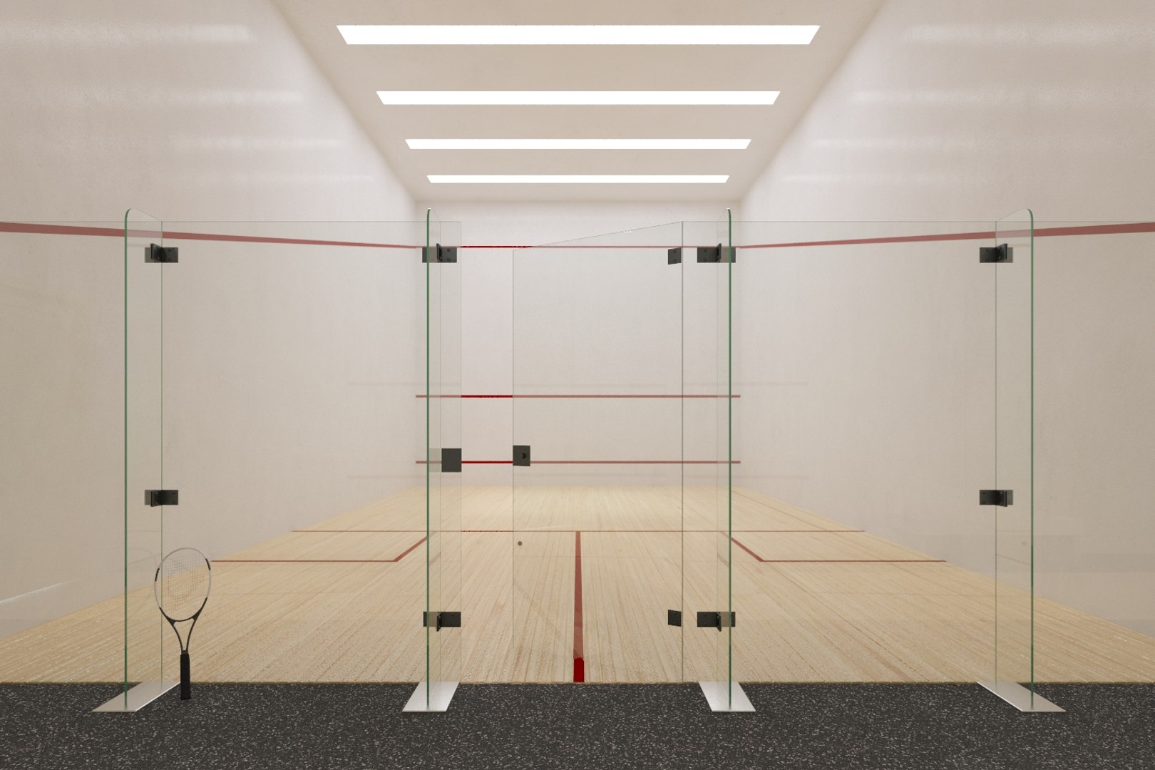 3d Model Interior Scene Squash Court