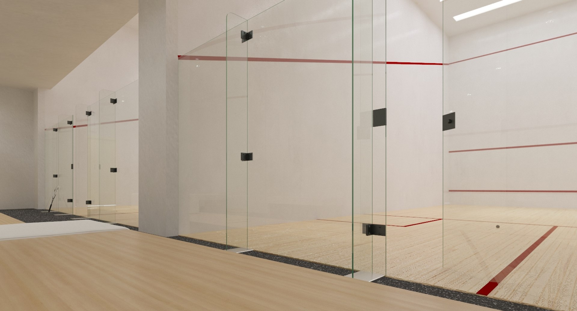 3d Model Interior Scene Squash Court