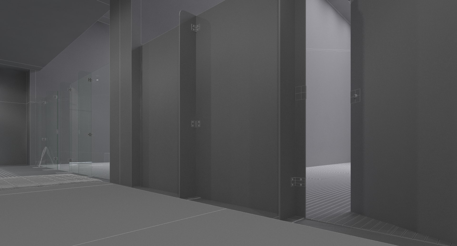 3d Model Interior Scene Squash Court