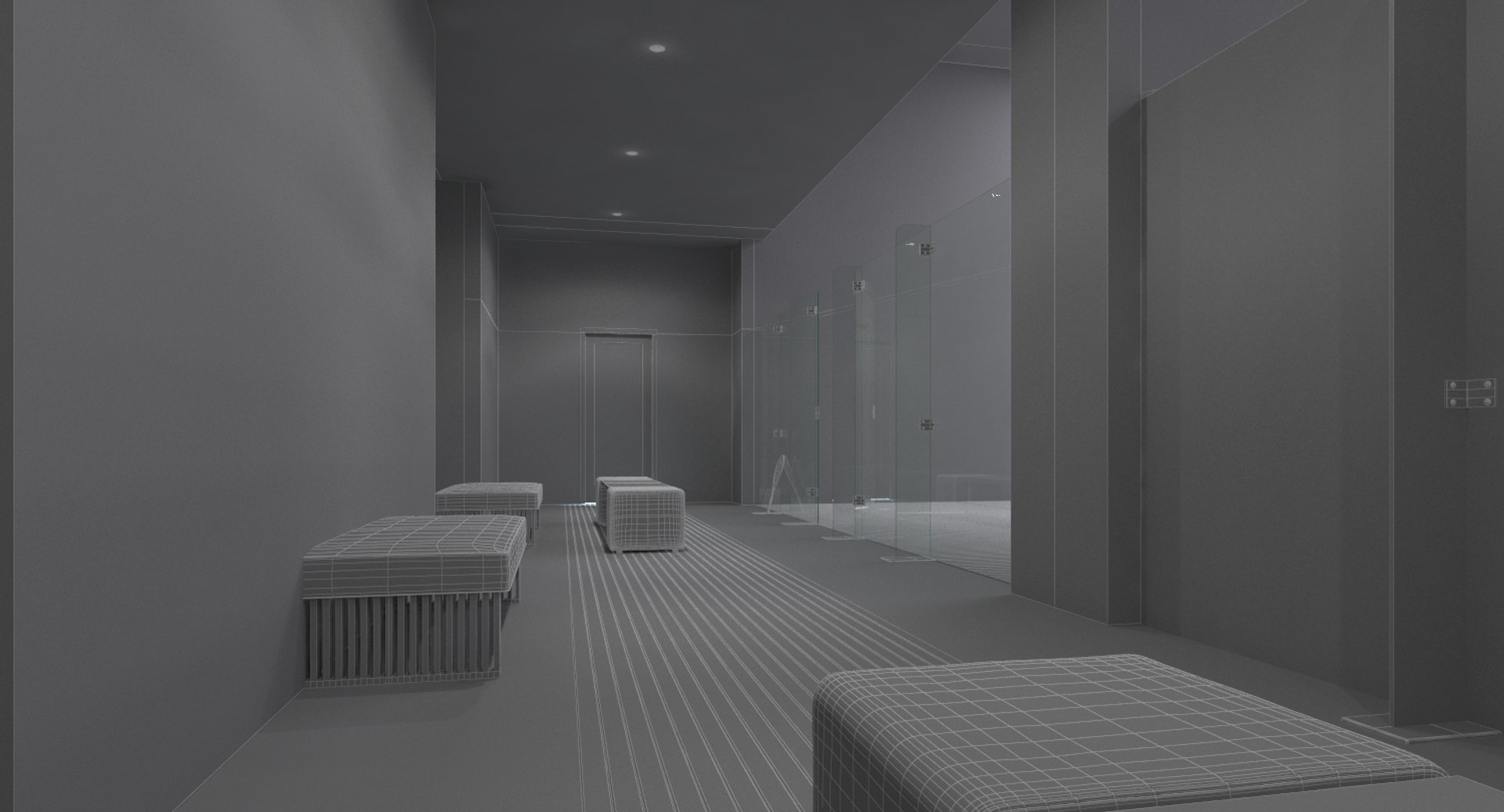 3d Model Interior Scene Squash Court