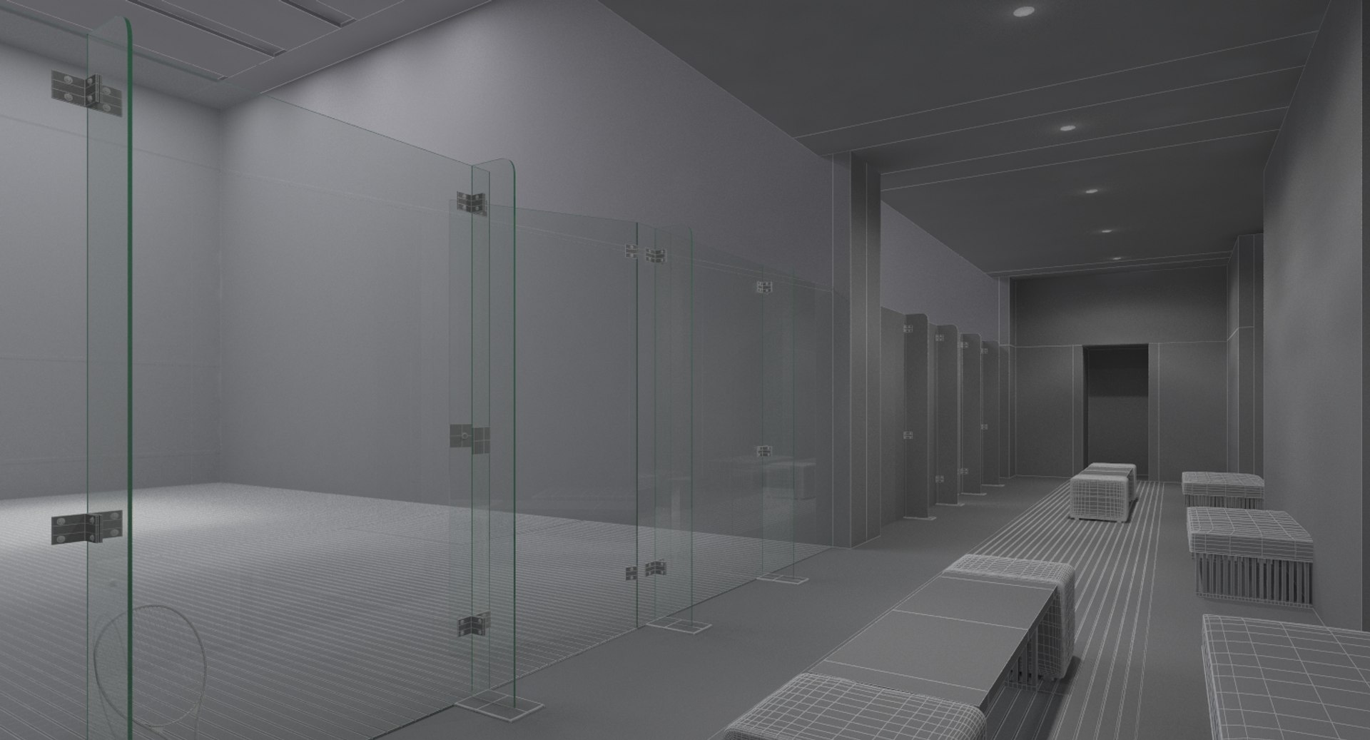 3d Model Interior Scene Squash Court