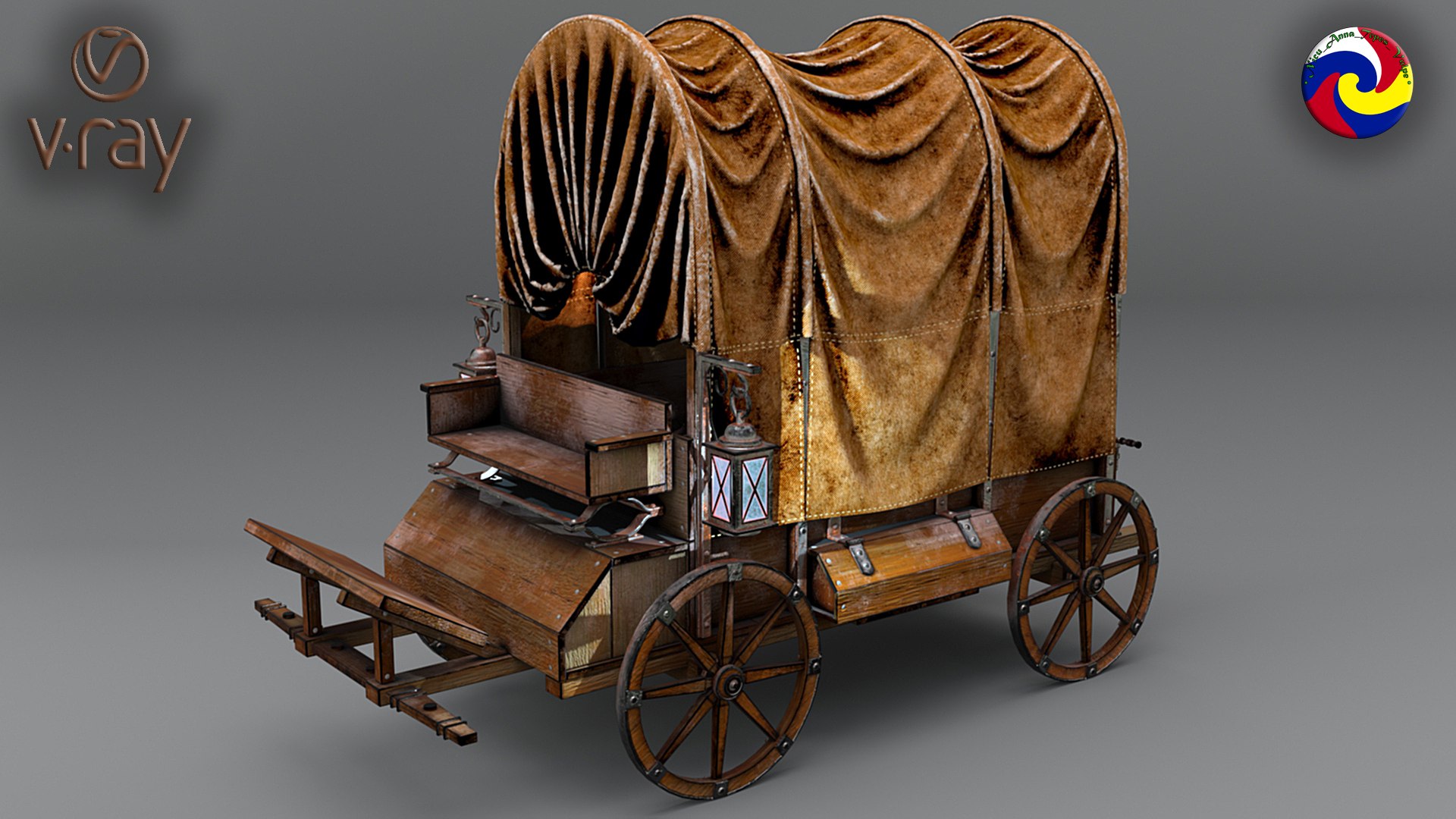 Wooden Covered Cart 3D Model - TurboSquid 1672870