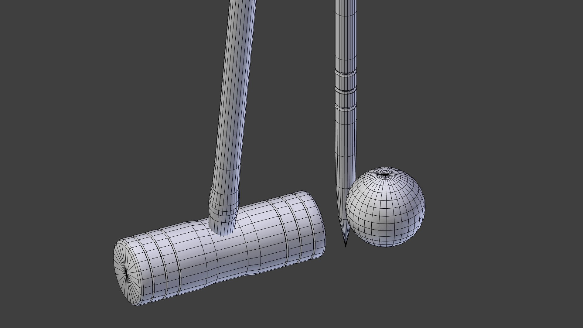 Wicket Croquet Set 3d Model