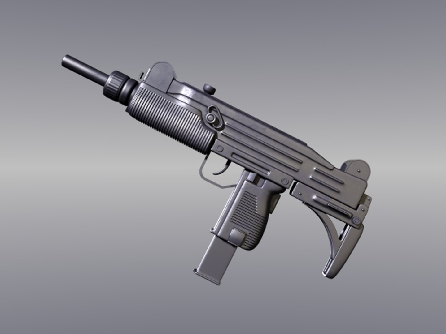 uzi gun 3d lwo