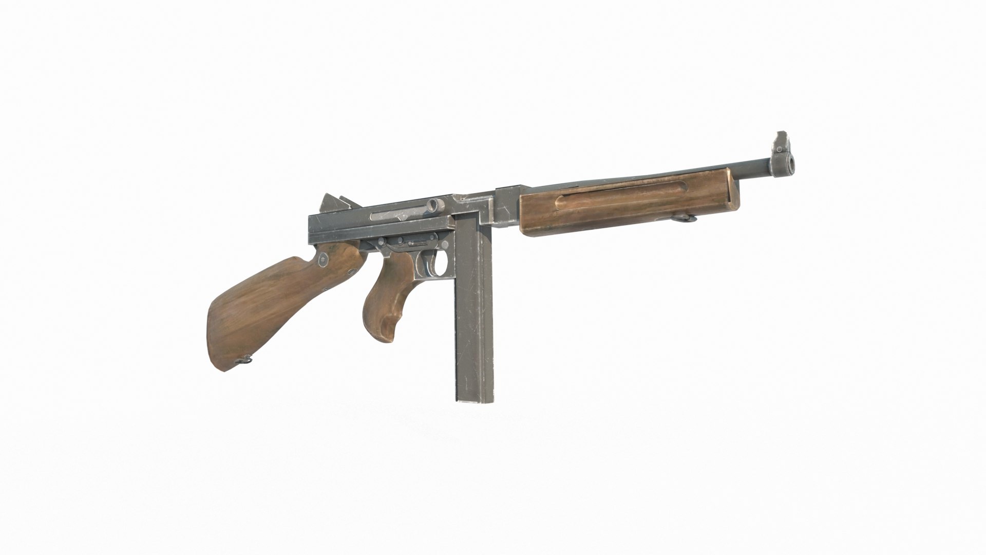 Old Style Weapon Submachine Gun Thompson M1A1 Model - TurboSquid 2331695