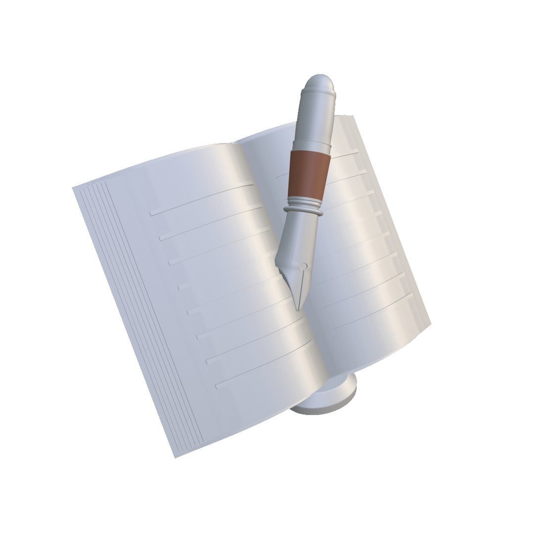3D Book And Pen Model - TurboSquid 2338321
