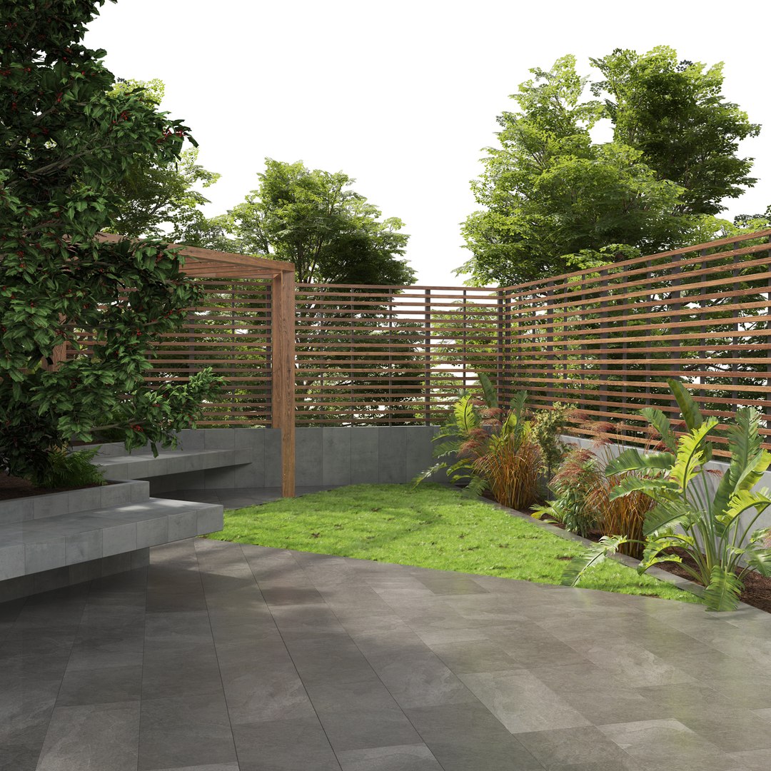 3D Home Garden With Landscape Elements - TurboSquid 2036902