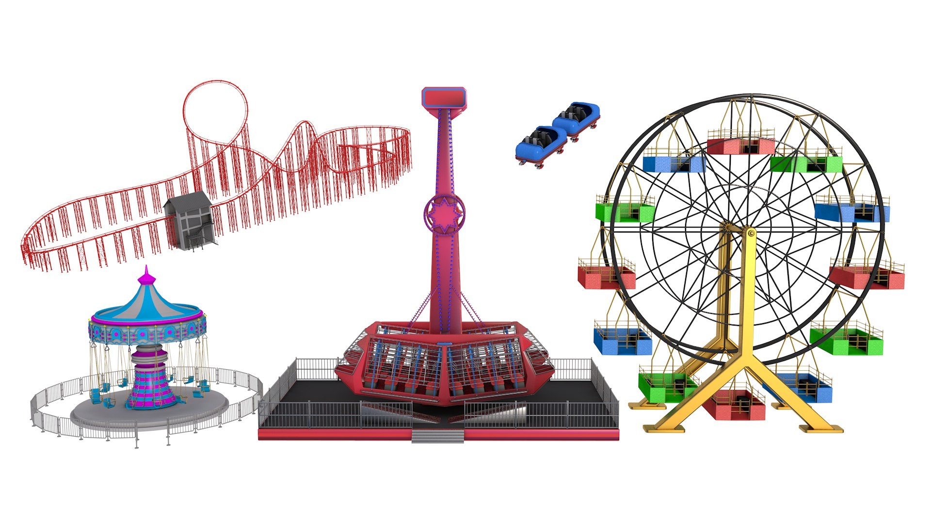 Amusement Theme Park Collection 3D model - TurboSquid 1926240