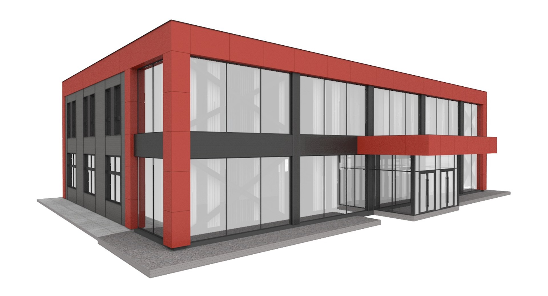 3D Office Store Building Model - TurboSquid 1647606