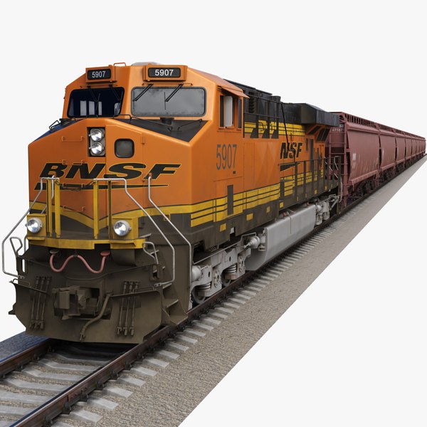 기차 GE ES44AC 기관차 및 덮개가 있는 호퍼카 BNSF 3D 모델 - TurboSquid 2299710