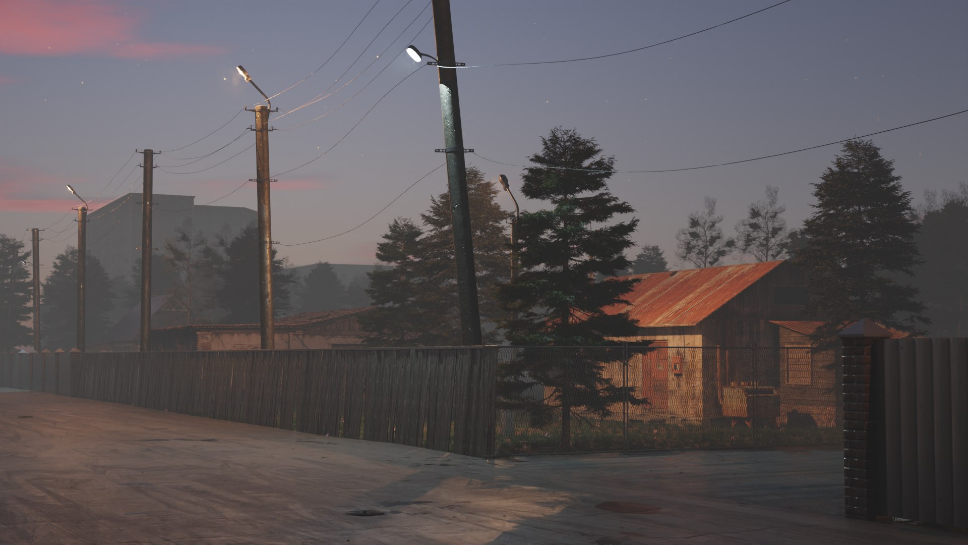 3D Street At Sunset - TurboSquid 2191186