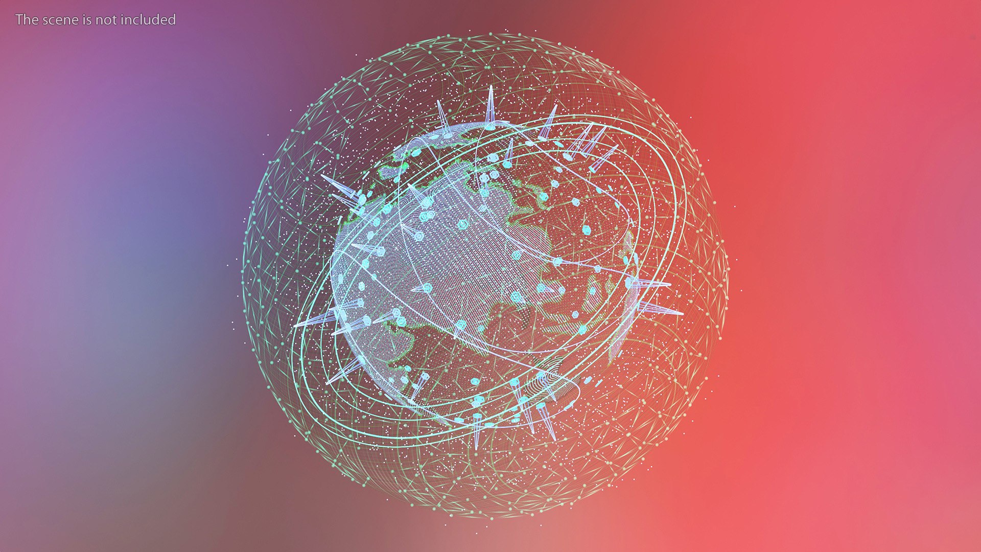 3D Futuristic Globe Hologram Green Model - TurboSquid 2180364