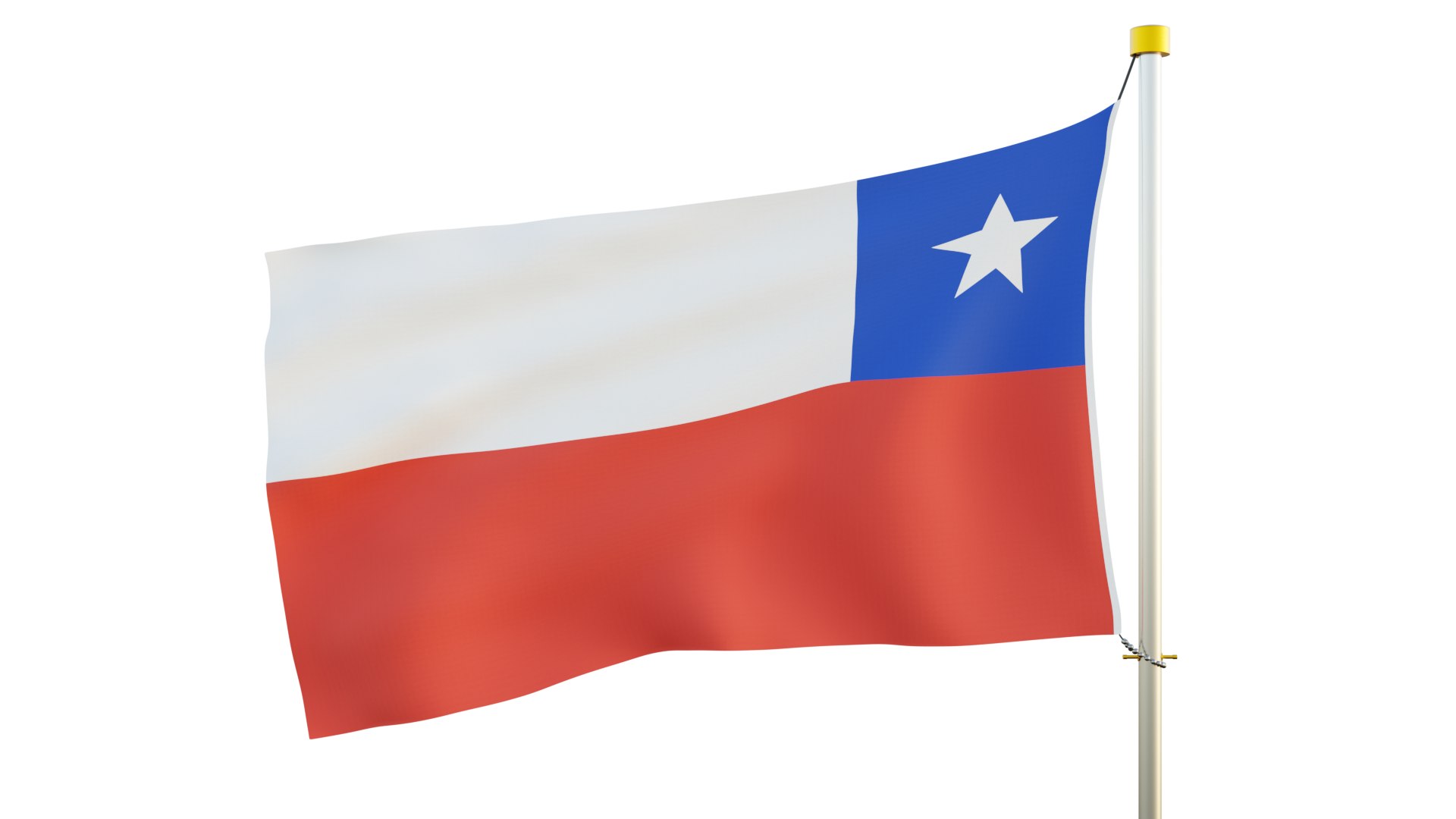 Pole Flag Chile 3D Model - TurboSquid 2202869