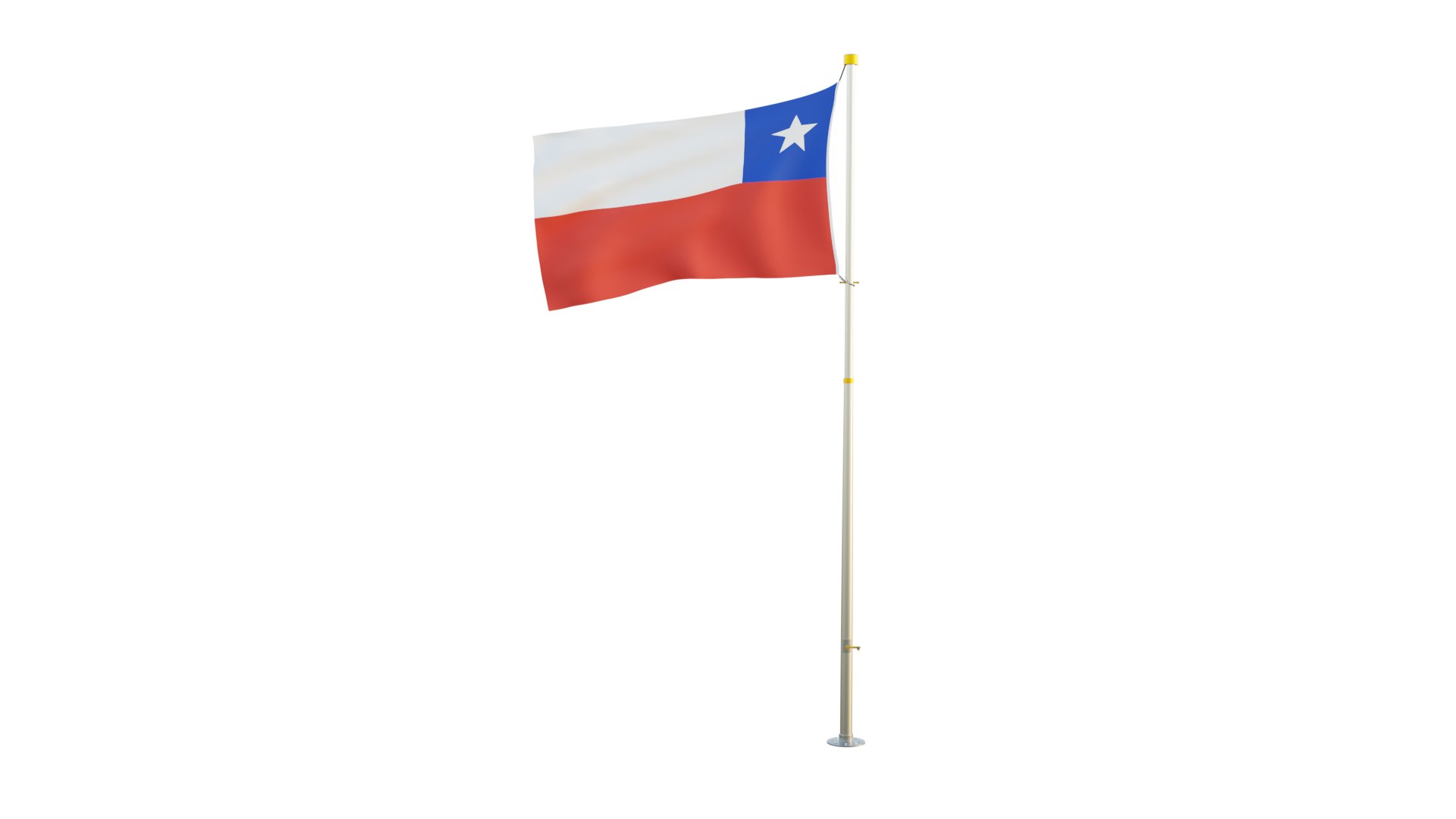 Pole Flag Chile 3D Model - TurboSquid 2202869