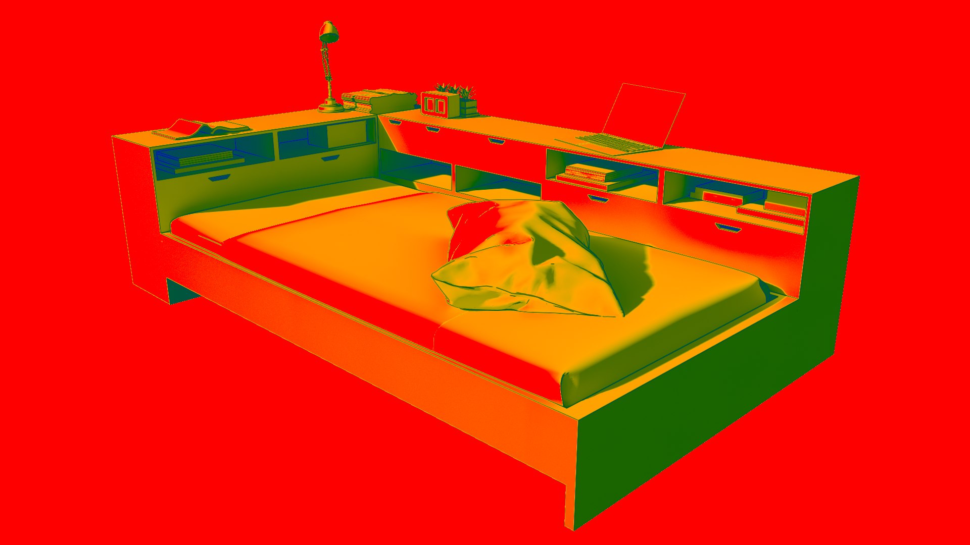 3D Single Bed With Storage Model - TurboSquid 2042831