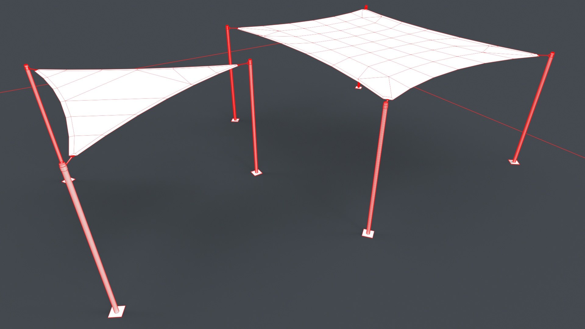 3D Model PBR Sun Shade Sails - TurboSquid 1990088
