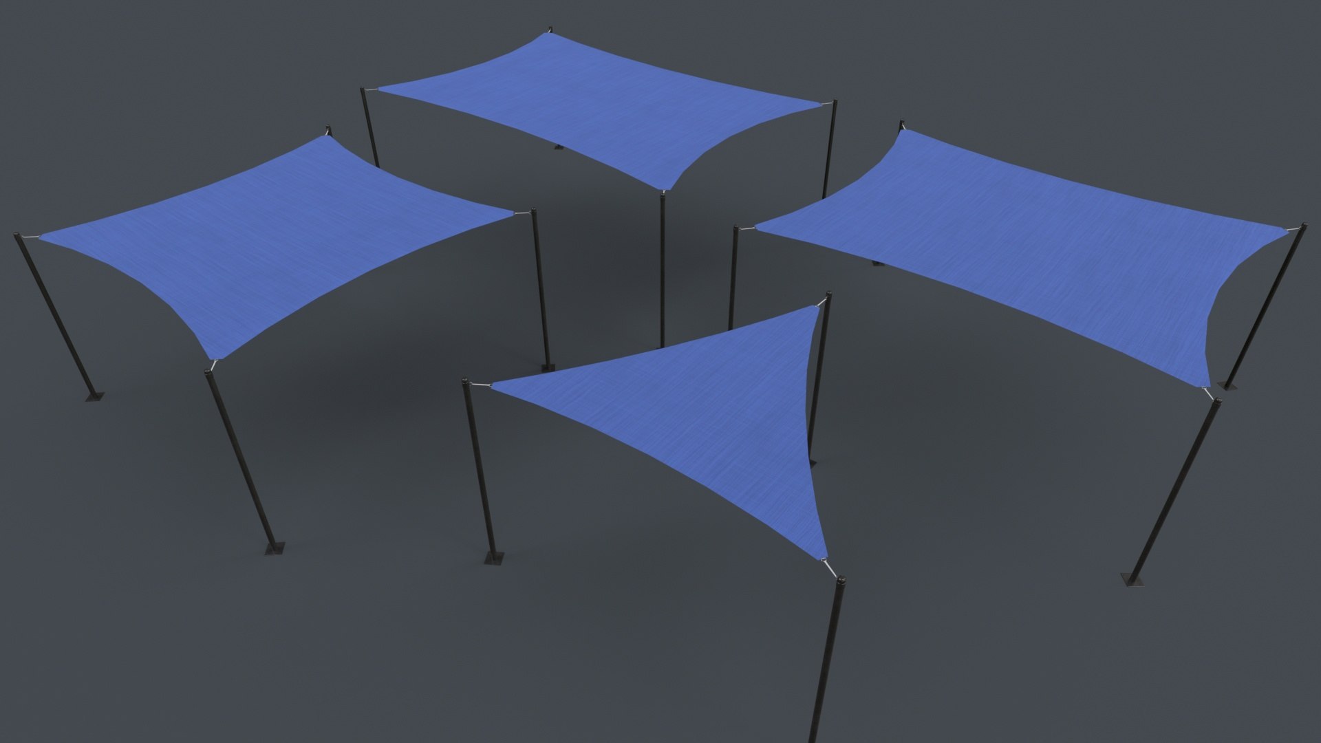 3D Model PBR Sun Shade Sails - TurboSquid 1990088