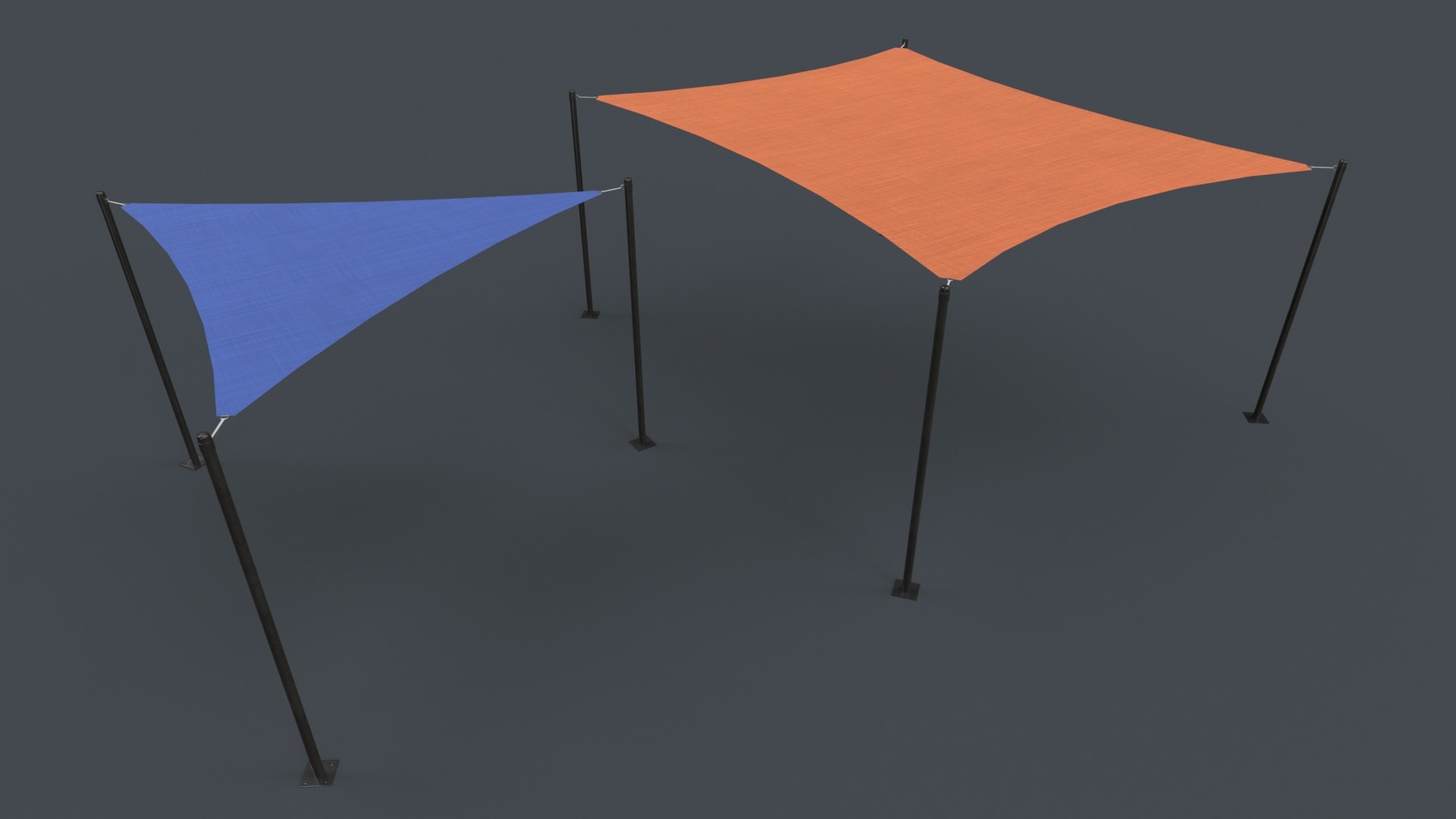 3D Model PBR Sun Shade Sails - TurboSquid 1990088