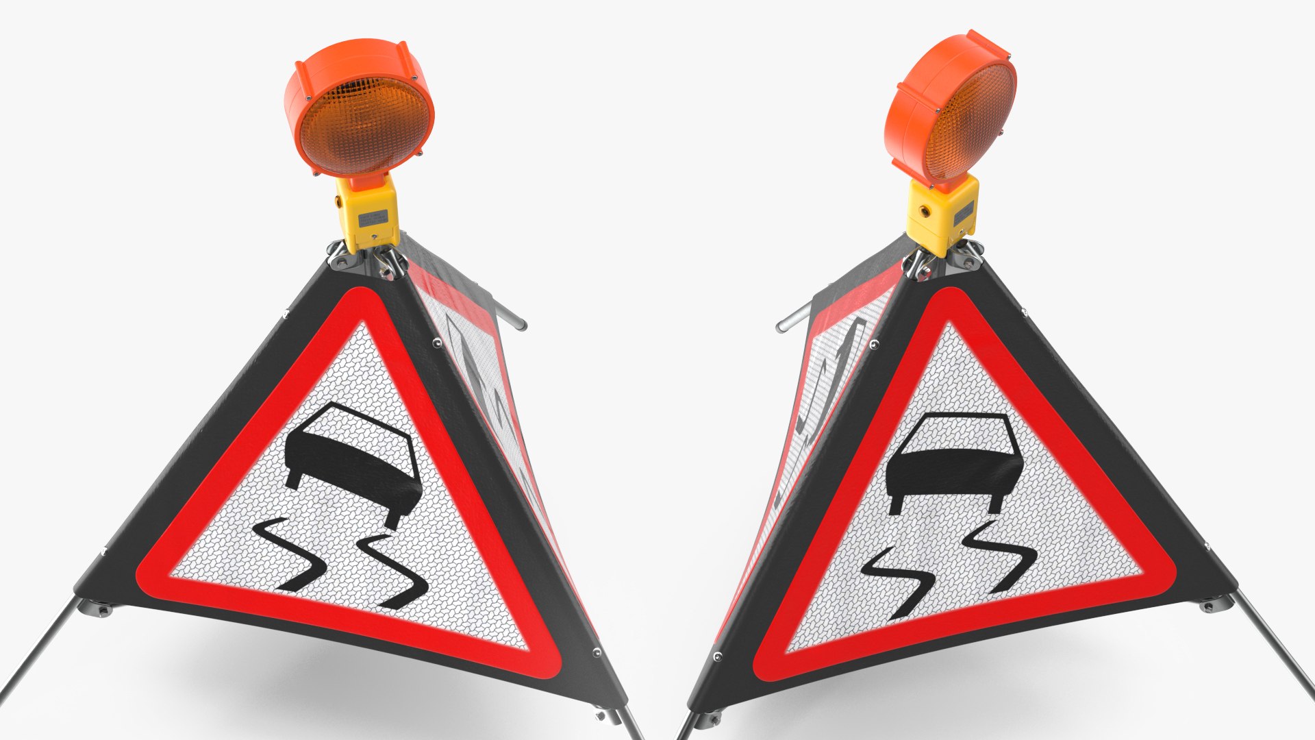 3D Model Sided Traffic Sign Slippery - TurboSquid 1706801