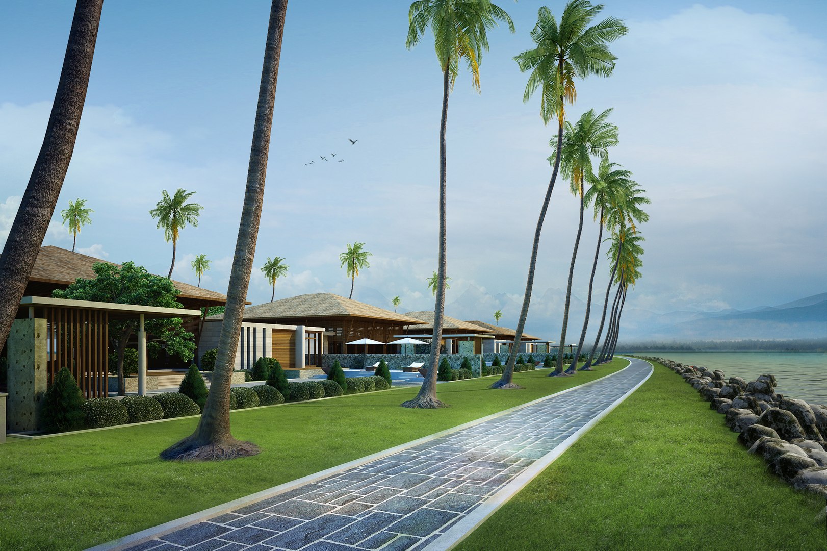3d Model Resorts Buildings Rendering