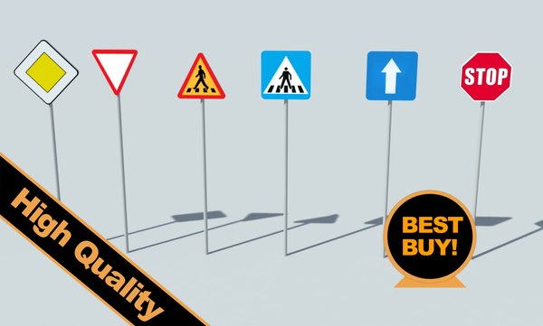 3d model road signs
