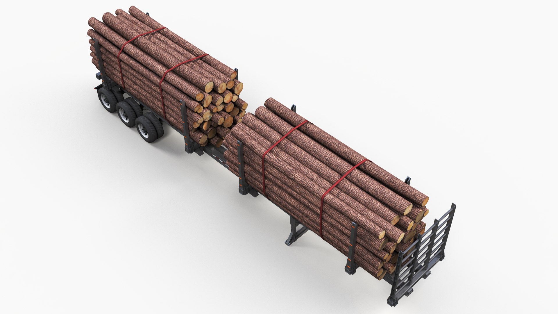 Log Trailer PBR 3D Model - TurboSquid 2089019
