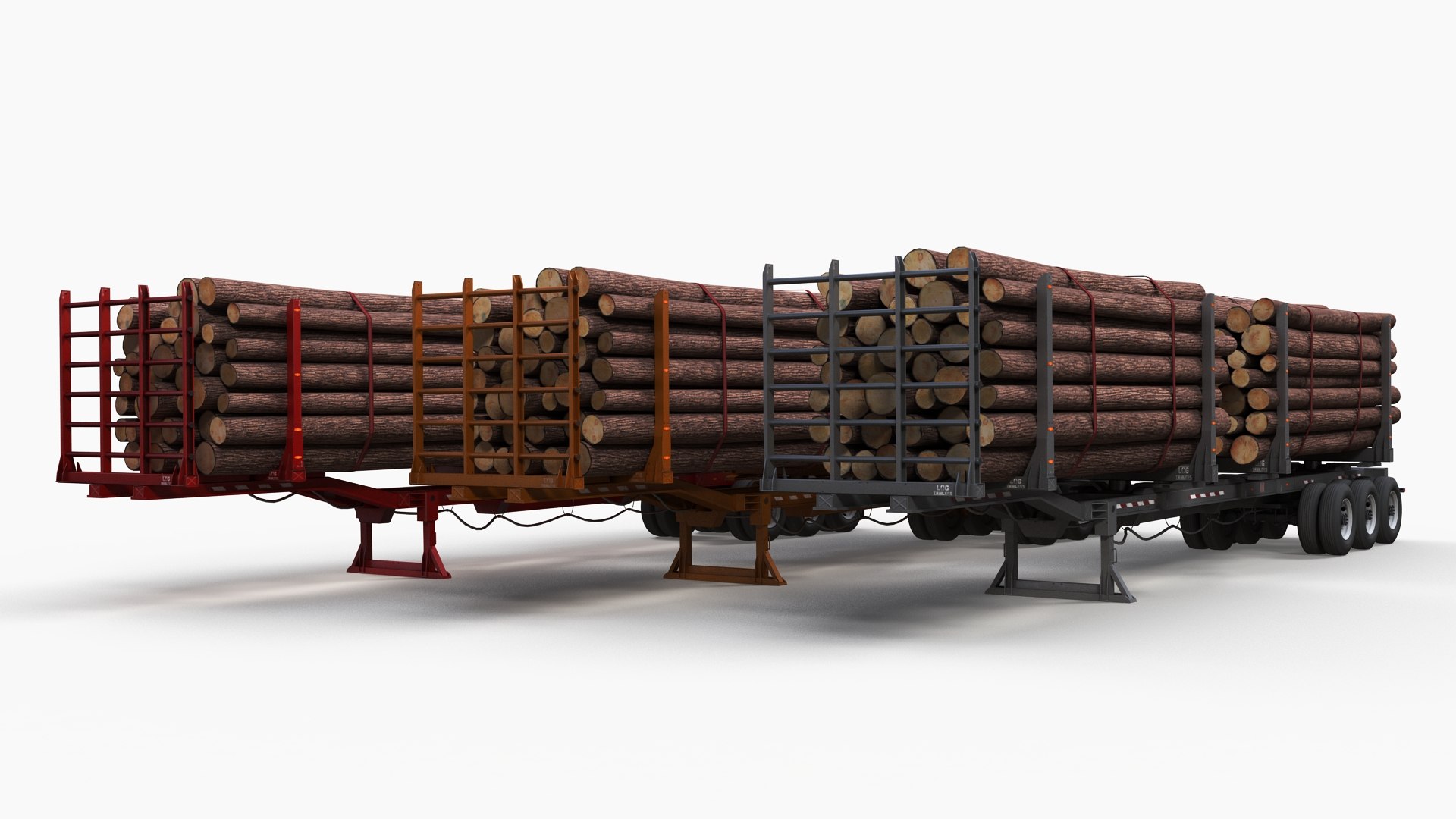Log Trailer PBR 3D Model - TurboSquid 2089019