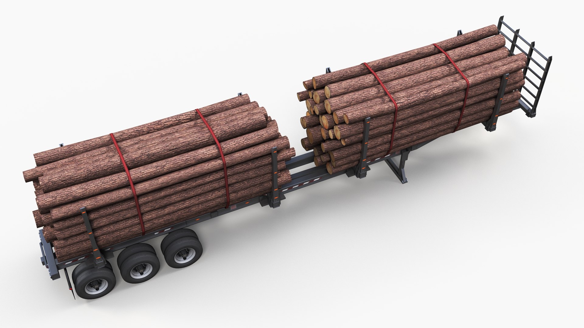 Log Trailer PBR 3D Model - TurboSquid 2089019