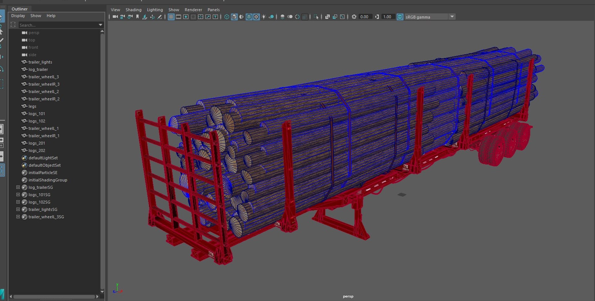 Log Trailer PBR 3D Model - TurboSquid 2089019