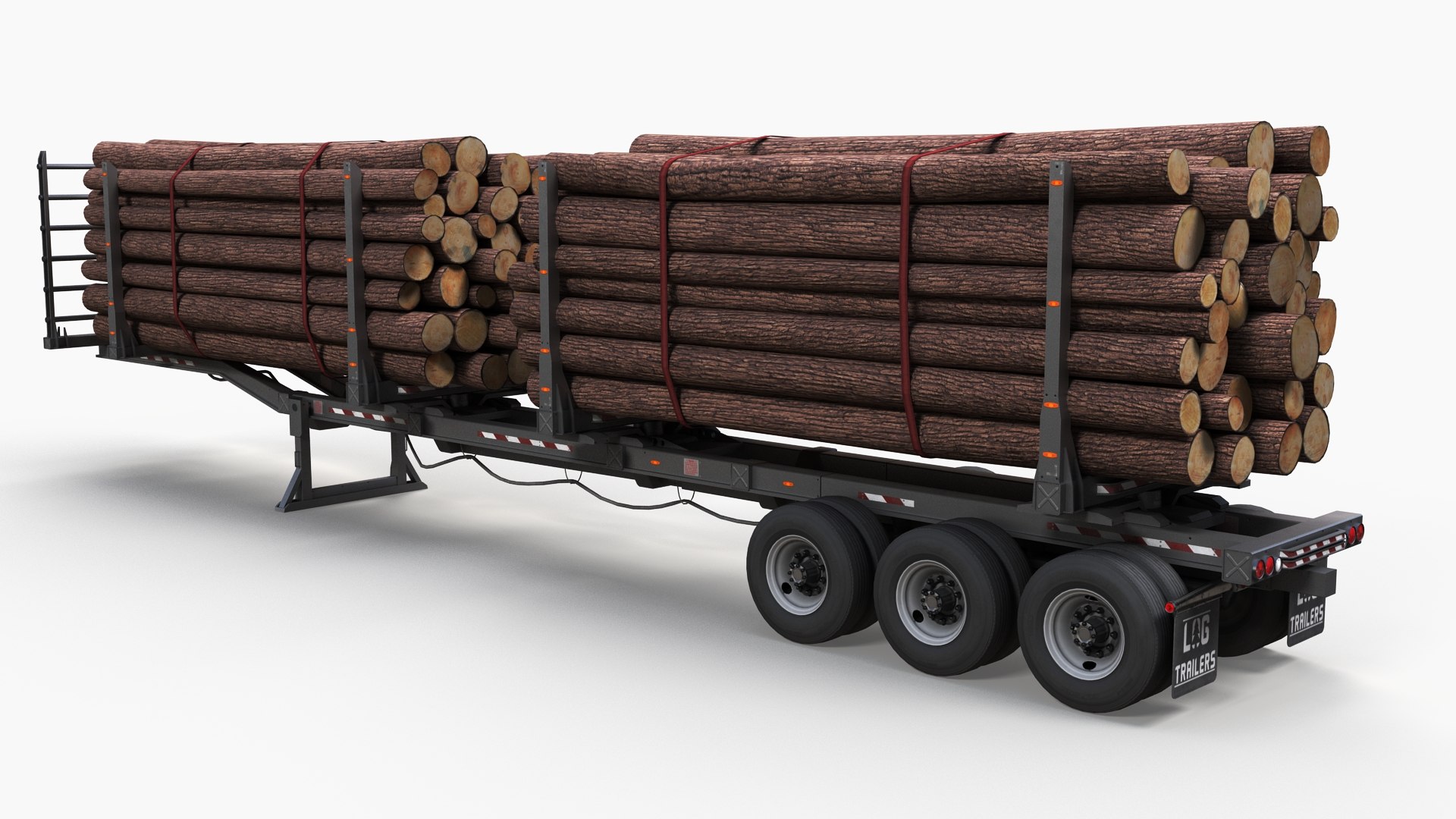 Log Trailer PBR 3D Model - TurboSquid 2089019