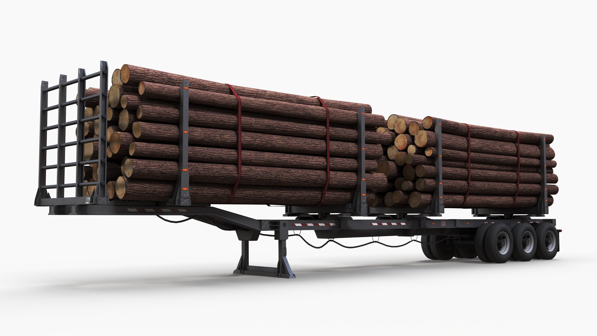 Log Trailer PBR 3D Model - TurboSquid 2089019