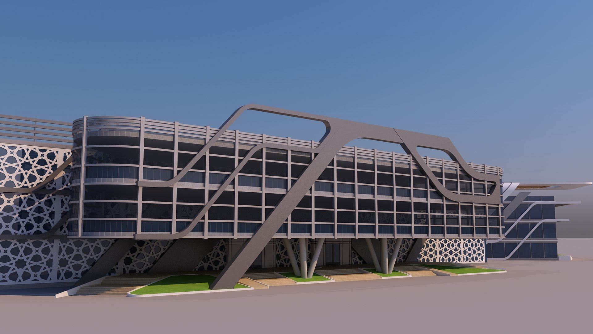 3D 0188 - Culture Center Building Model - TurboSquid 2241116