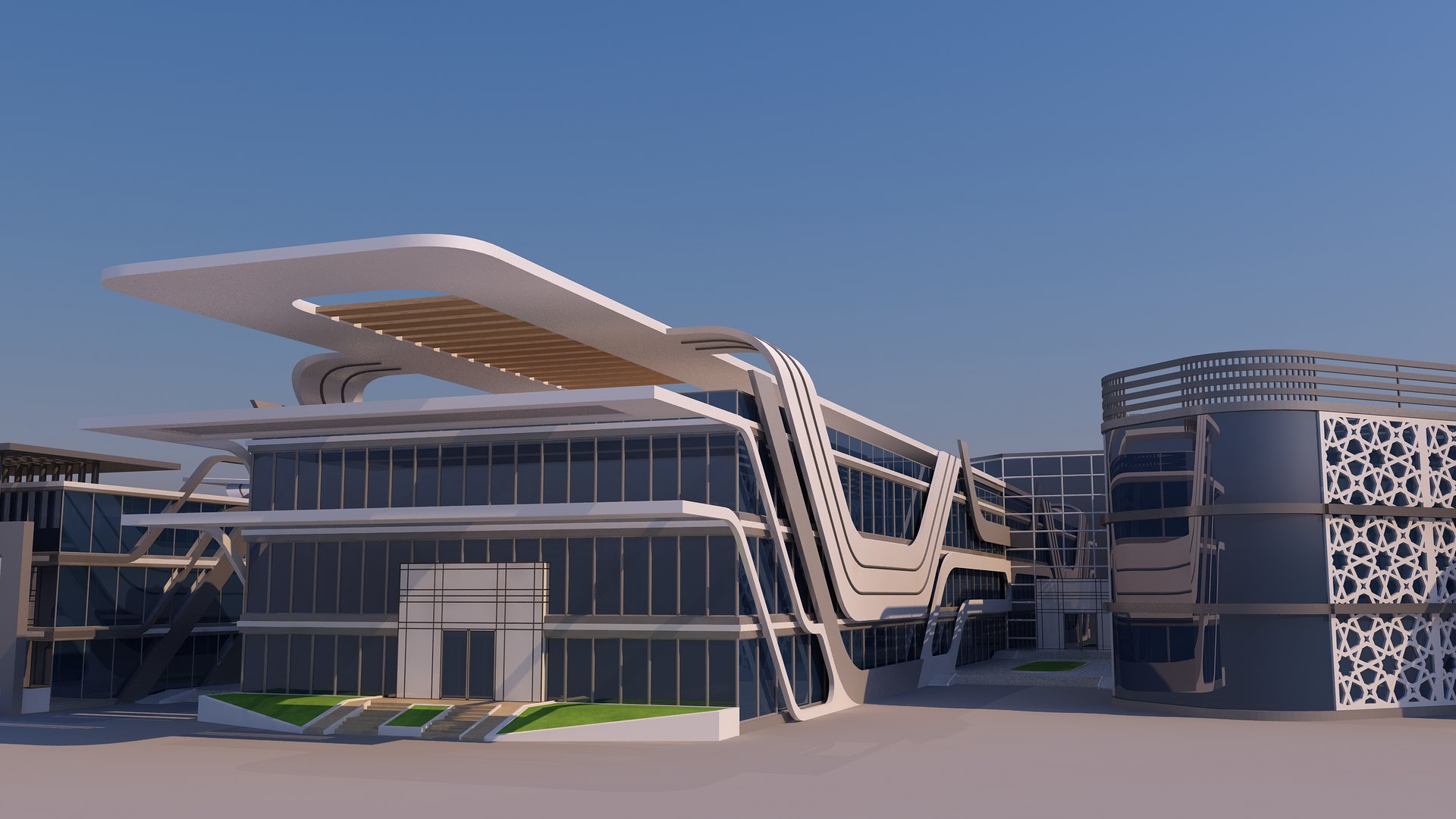 3D 0188 - Culture Center Building Model - TurboSquid 2241116