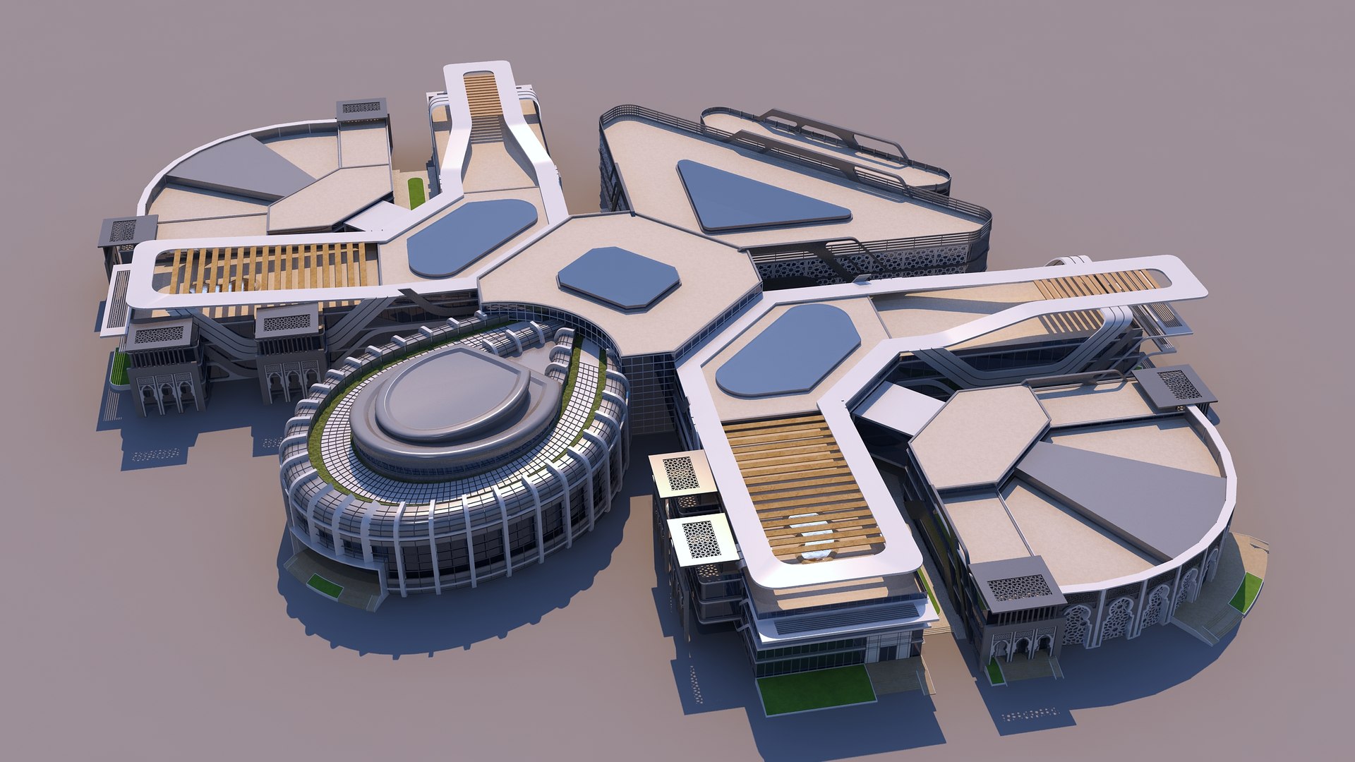 3D 0188 - Culture Center Building Model - TurboSquid 2241116