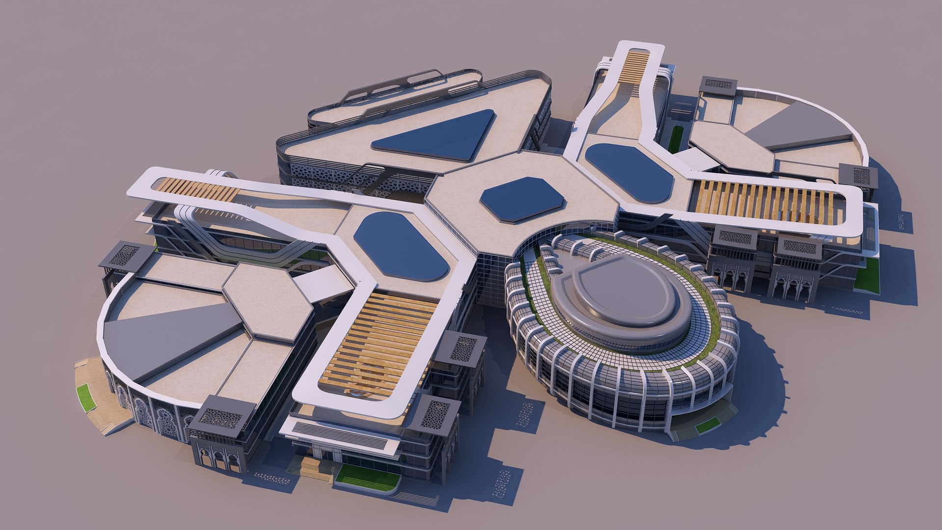 3D 0188 - Culture Center Building Model - TurboSquid 2241116