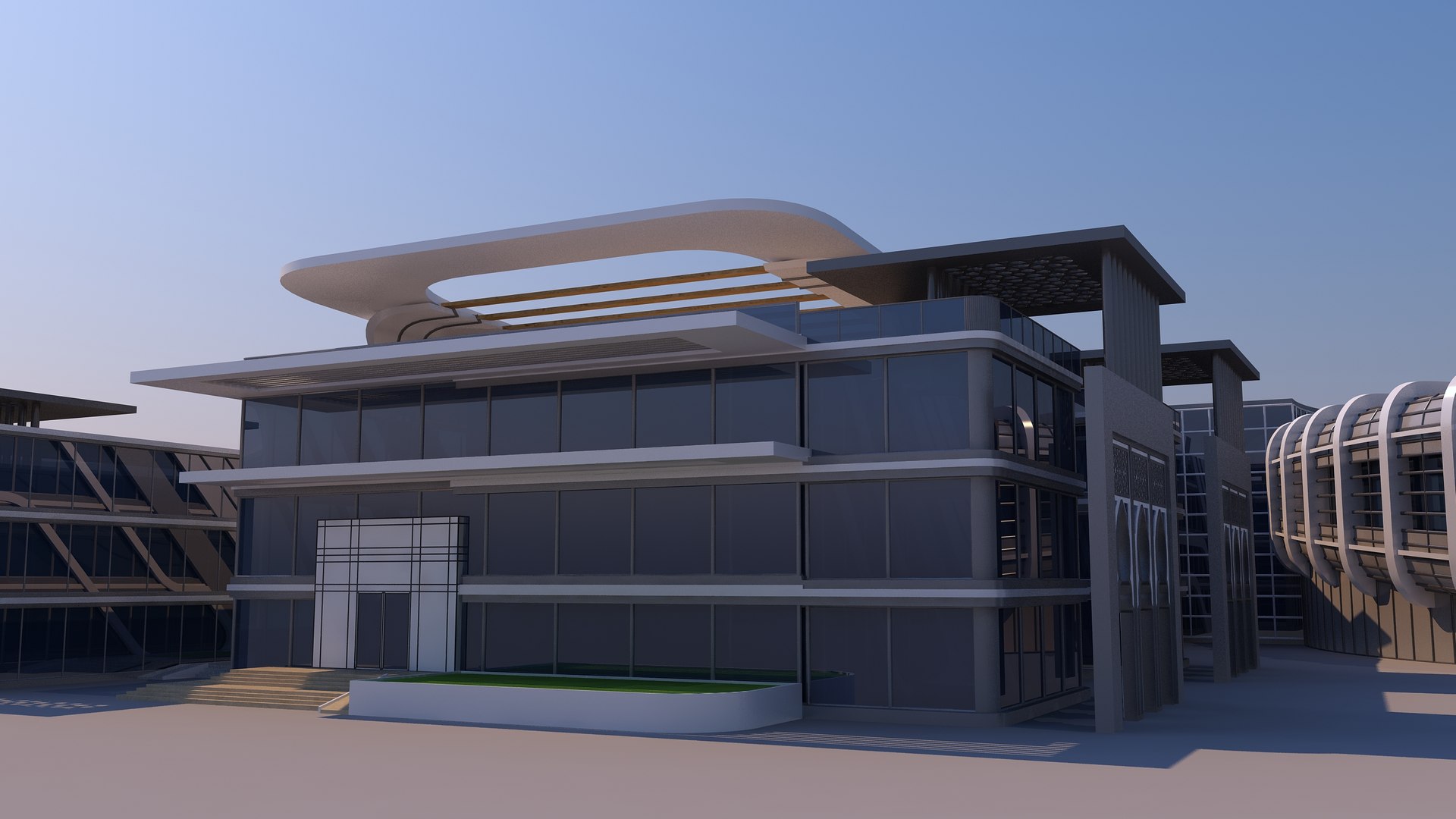 3D 0188 - Culture Center Building Model - TurboSquid 2241116