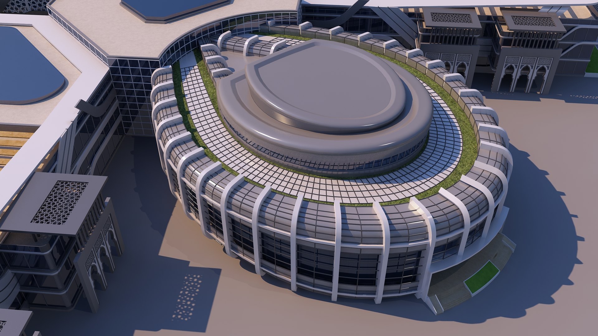 3D 0188 - Culture Center Building Model - TurboSquid 2241116