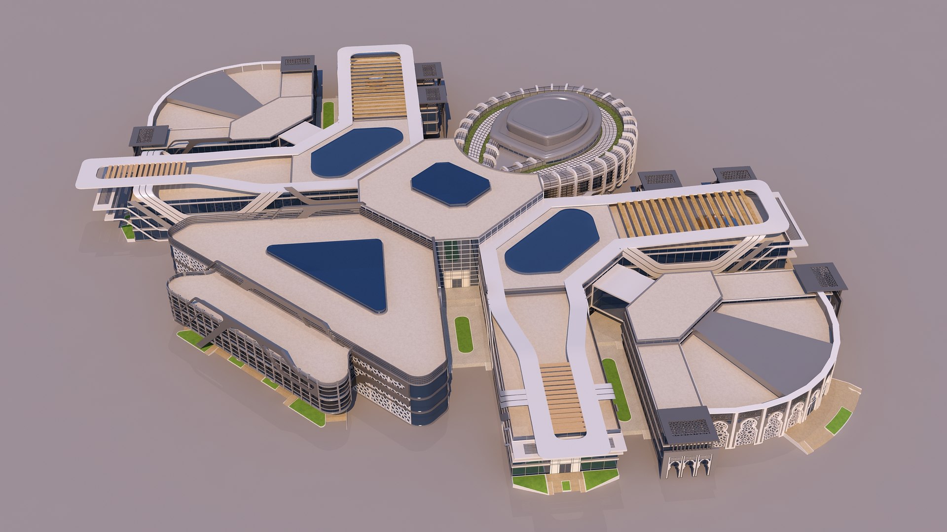 3D 0188 - Culture Center Building Model - TurboSquid 2241116