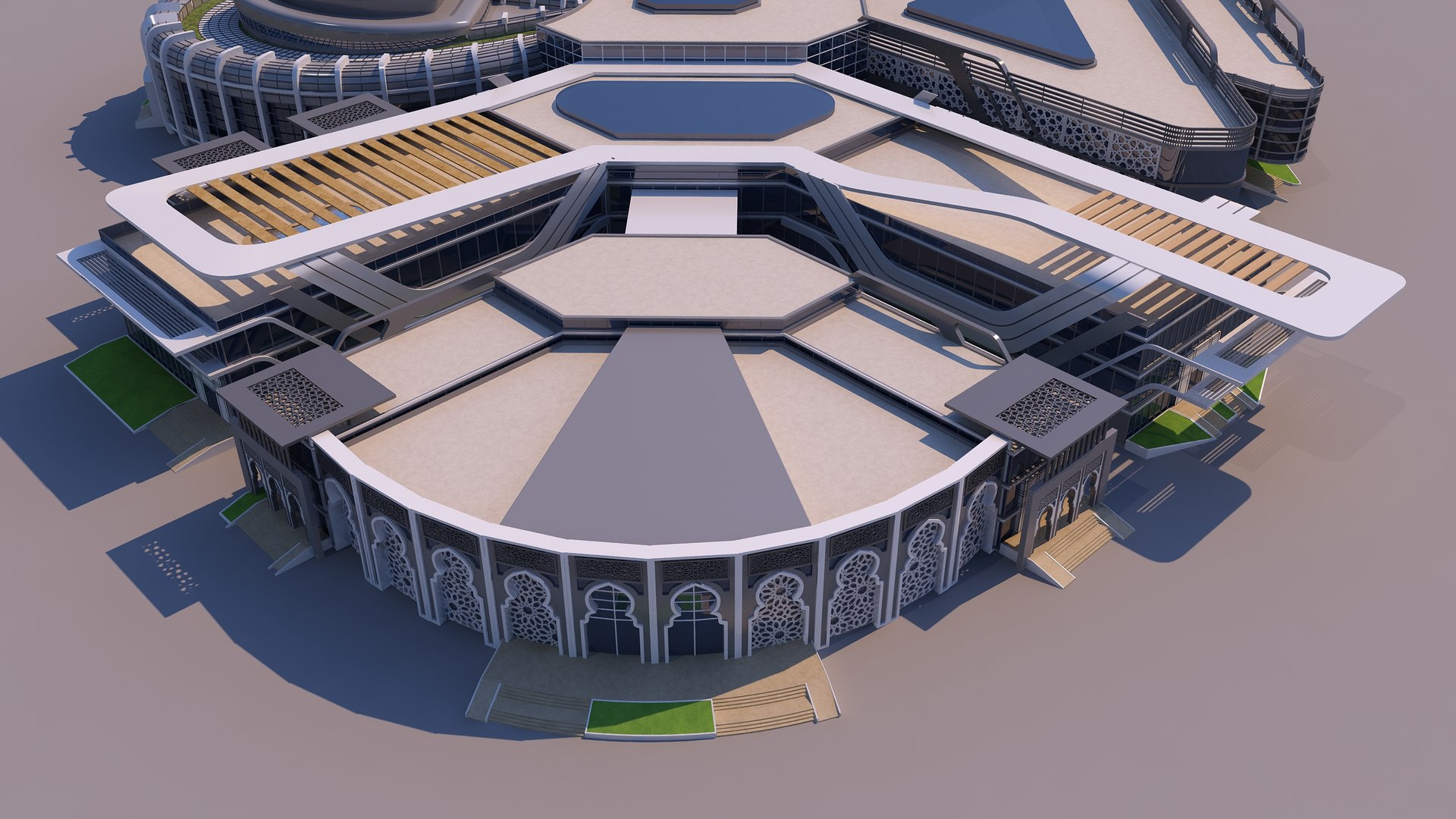 3D 0188 - Culture Center Building Model - TurboSquid 2241116