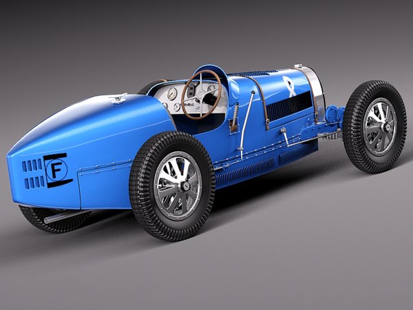 3d classic antique 1929 bugatti