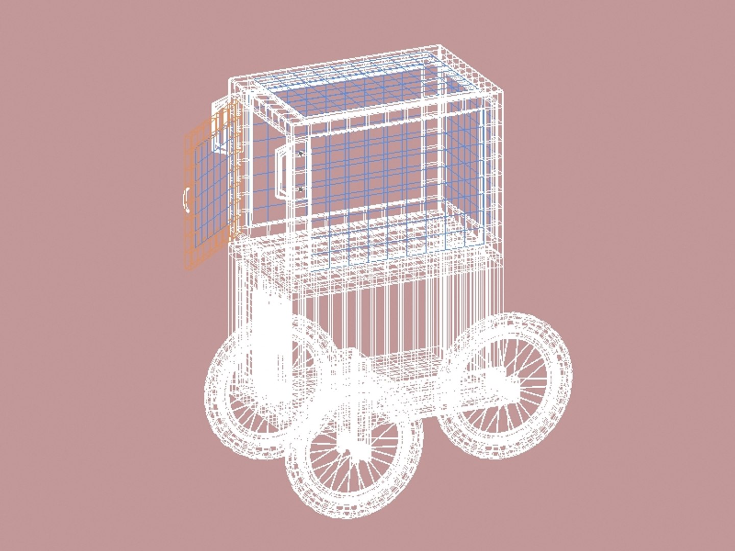 3d model cart push pushcart