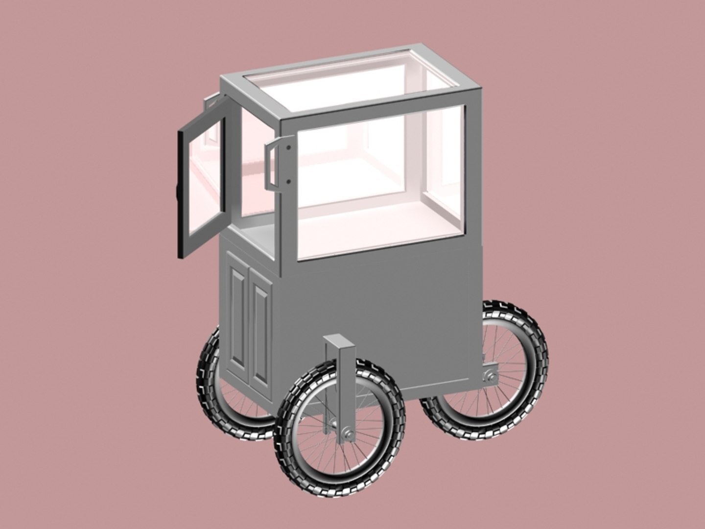 3d model cart push pushcart