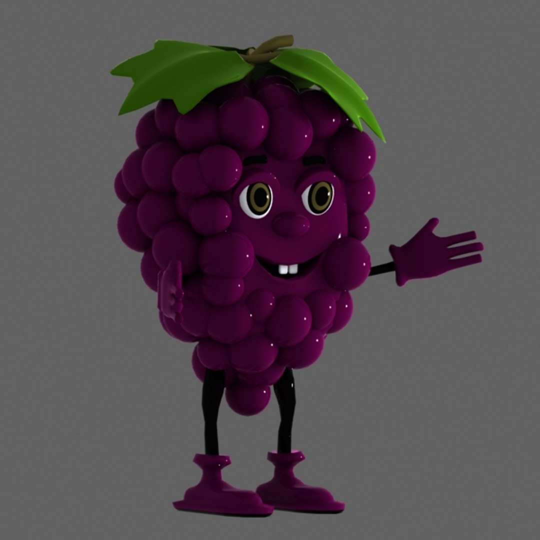 Grape Character 3d Model